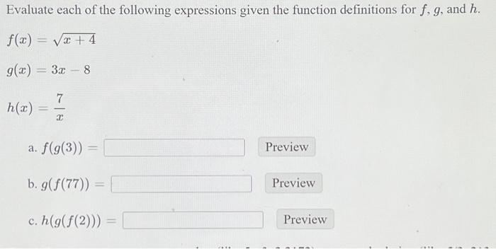 Solved Evaluate each of the following expressions given the | Chegg.com