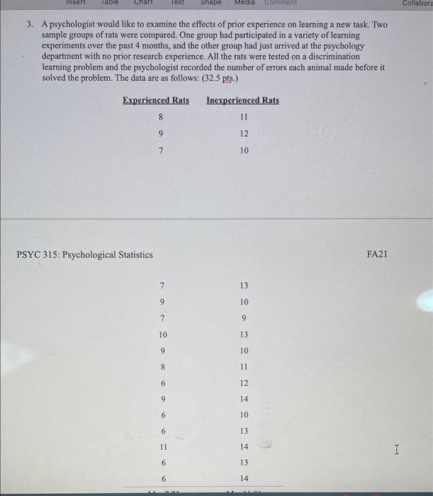 Solved Insert Table Chart Text Shape Media Comment Collabora | Chegg.com