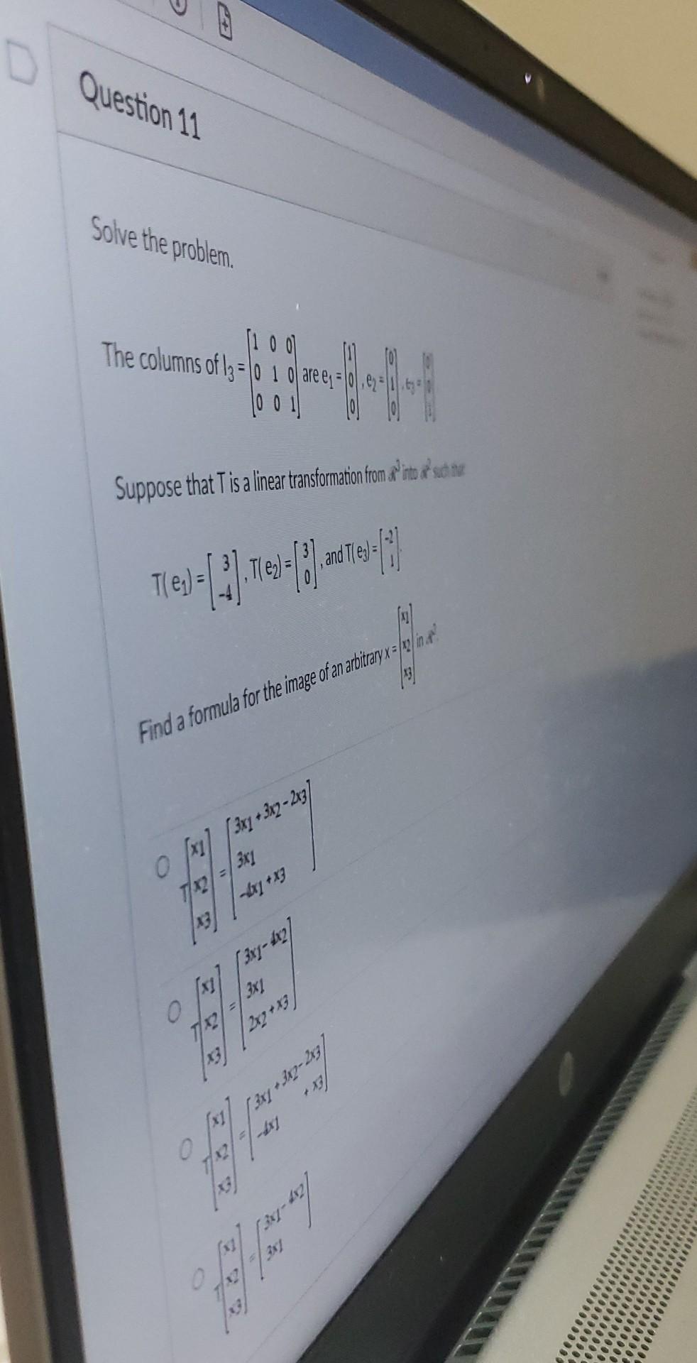 Solved The columns of I3=⎣⎡100010001⎦⎤ are e1=⎣⎡10,e2=010⎦⎤, | Chegg.com