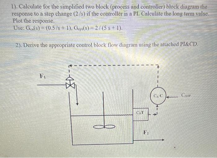 Solved 1). Calculate for the simplified two block (process | Chegg.com