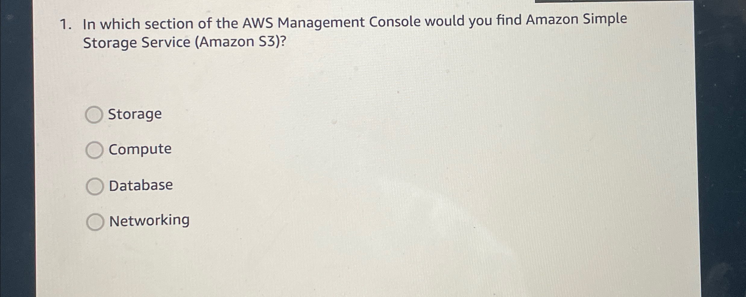 Solved In which section of the AWS Management Console would | Chegg.com