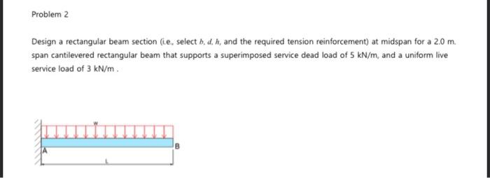 Solved Design a rectangular beam section (i.e., select | Chegg.com
