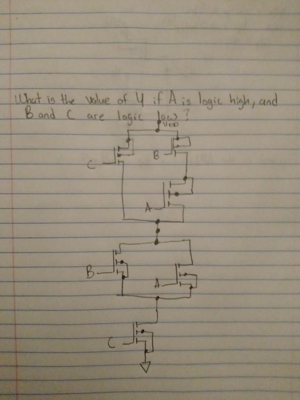 Solved What is the value of u if A is logic high, and B and | Chegg.com