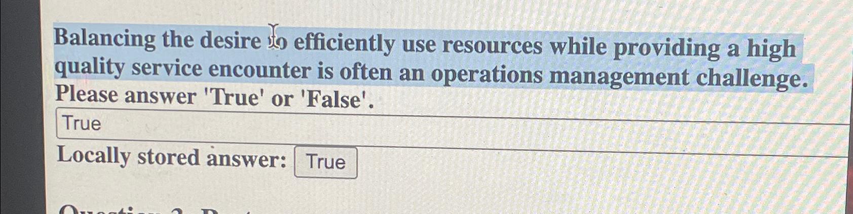 Solved Balancing the desire of efficiently use resources | Chegg.com