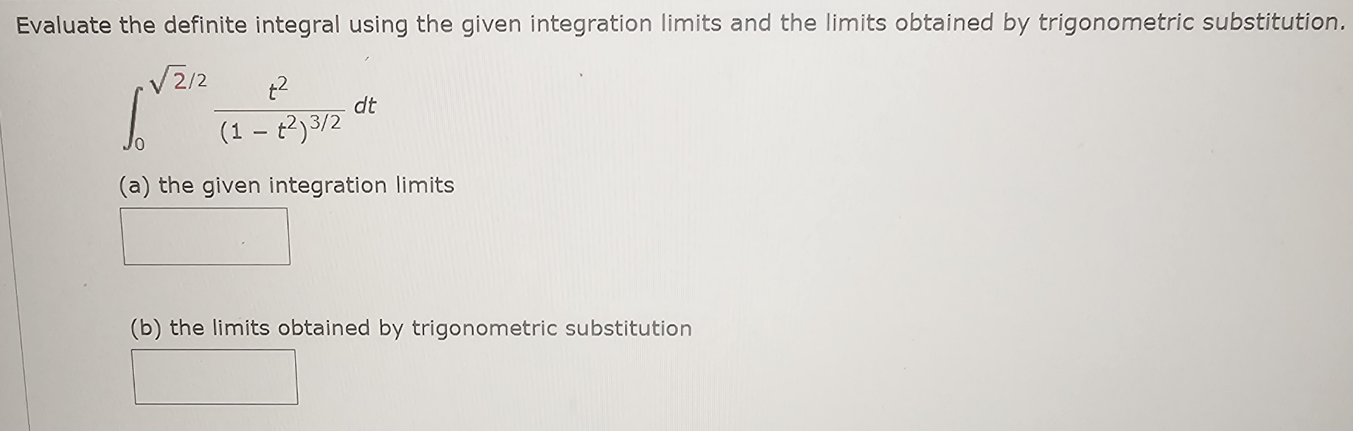 Solved Evaluate the definite integral using the given | Chegg.com