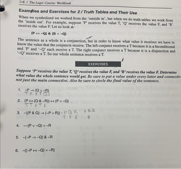 Solved Examples and Exercises for 2/ Truth Tables and Their | Chegg.com