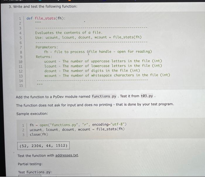 Solved 3. Write and test the following function: Add the | Chegg.com Solved 3. Write and test the following function: Add the | Chegg.com