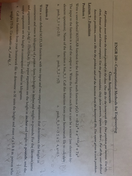 Solved ENGR 240 - Computational Methods for Engineering | Chegg.com