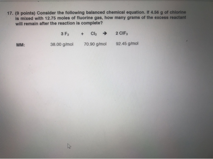 Solved 17. (9 points) Consider the following balanced | Chegg.com