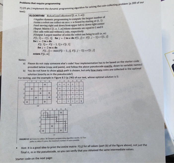 Solved The Dynamic Programming Algorithm For Solving The 8251