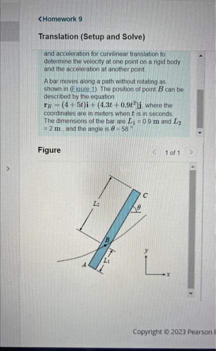Solved Translation (Setup and Solve) and acceleration for | Chegg.com