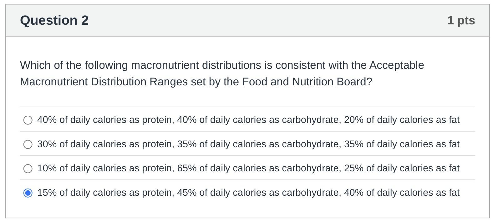 Solved Question 2Which of the following macronutrient | Chegg.com