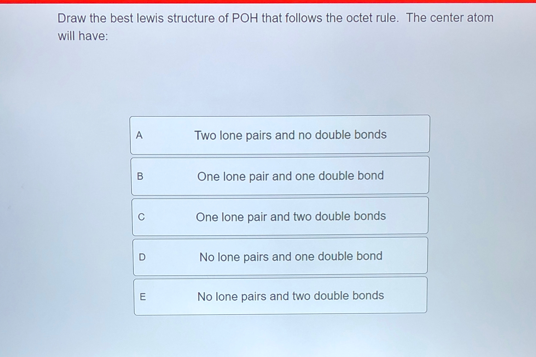 Solved Draw the best lewis structure of POH that follows the | Chegg.com