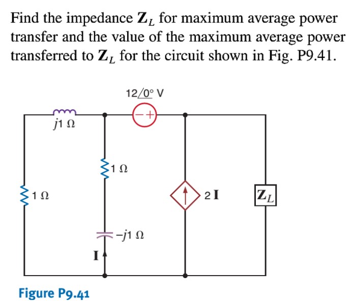Solved Find the impedance ZL ﻿for maximum average | Chegg.com