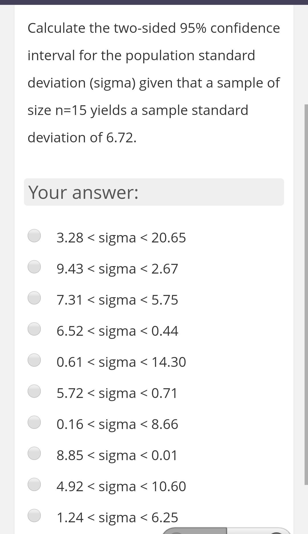 Solved Calculate the two-sided 95% confidence interval for | Chegg.com