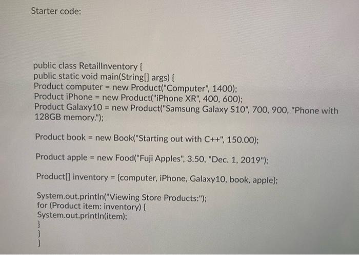 Solved Assignment 7: Retail Inventory System - OOP | Chegg.com