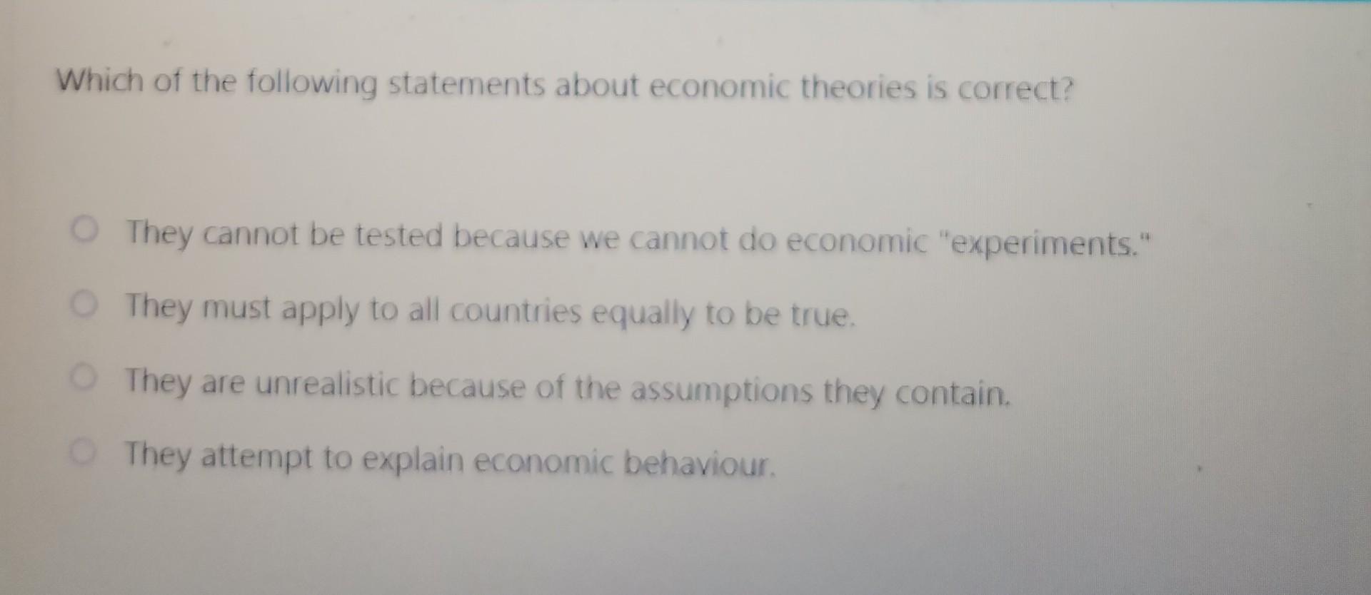 Solved Which of the following statements about economic | Chegg.com