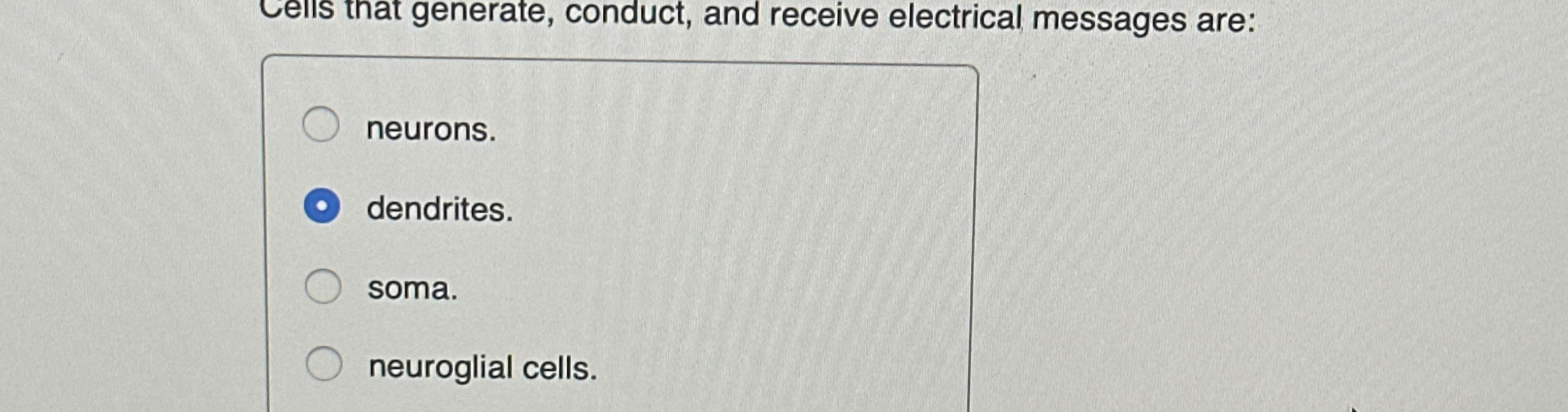 Solved Cells that generate, conduct, and receive electrical | Chegg.com