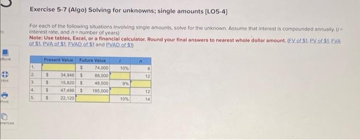 Solved Exercise 5 7 Algo Solving For Unknowns Single