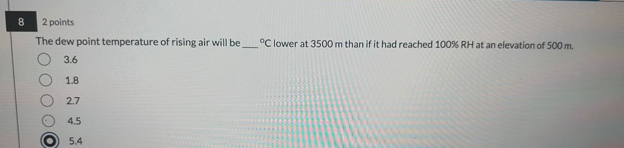 Solved 82 ﻿pointsThe dew point temperature of rising air | Chegg.com