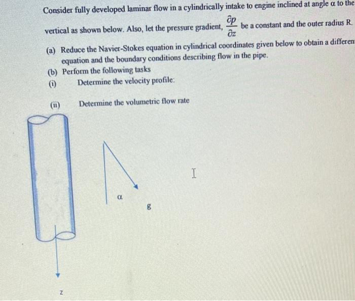 Solved Consider fully developed laminar flow in a | Chegg.com