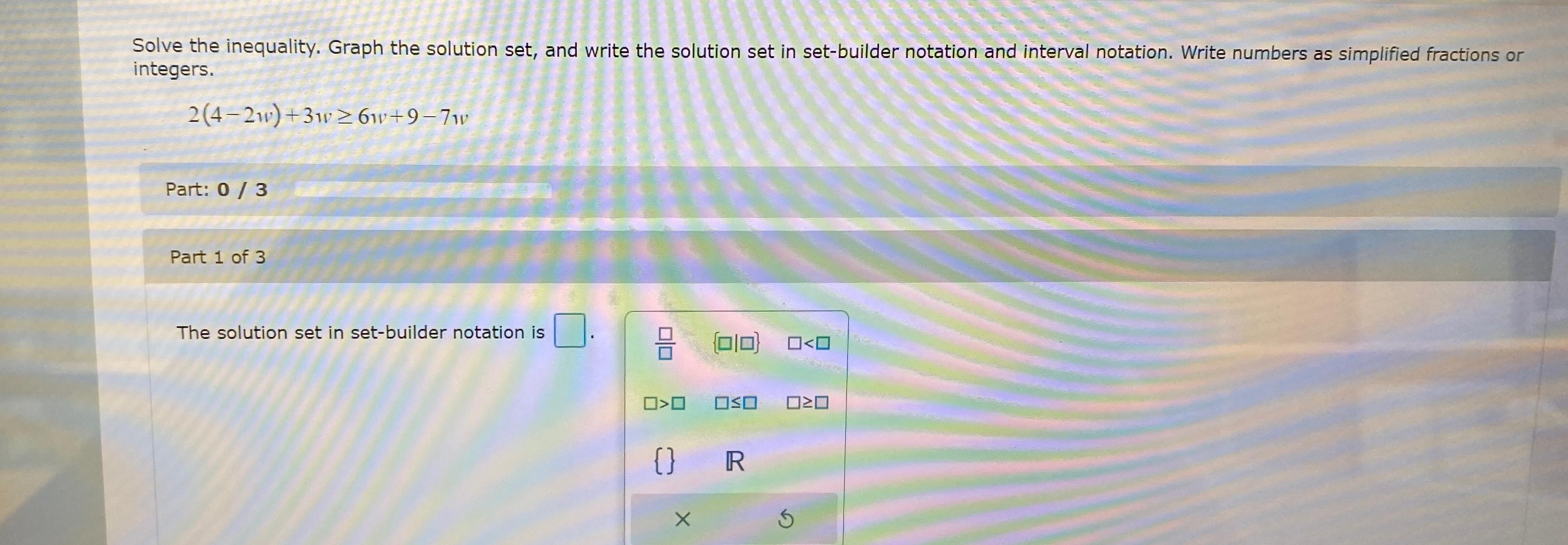 Solved Solve the inequality. Graph the solution set, and | Chegg.com