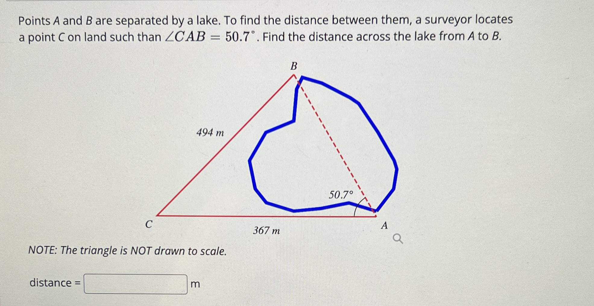 Solved Points A and B ﻿are separated by a lake. To find the | Chegg.com