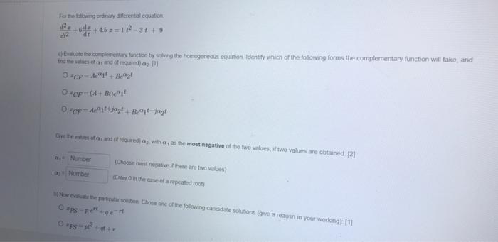 Solved Fate og ordinary leveral equation +0 4.5==112-31+ dra | Chegg.com