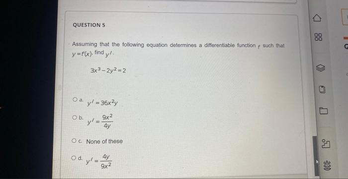 Solved Assuming that the following equation determines a | Chegg.com Solved Assuming that the following equation determines a | Chegg.com