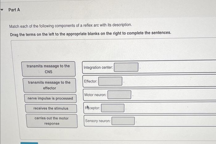 Solved Part A Match each of the following components of a | Chegg.com