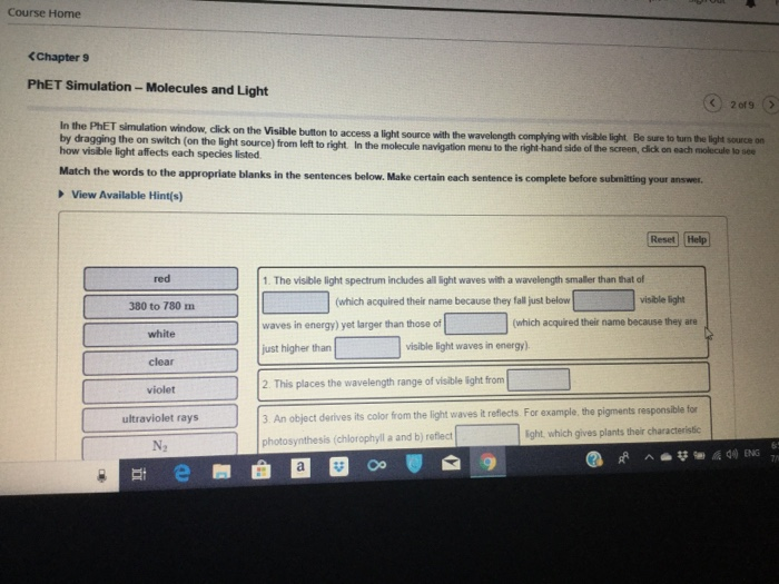 Solved Course Home In the PhET simulation window, click on | Chegg.com