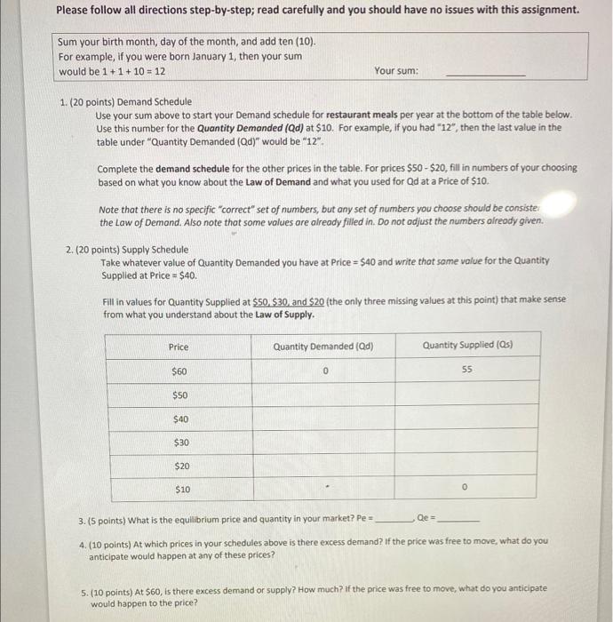 Solved Please follow all directions step-by-step; read | Chegg.com
