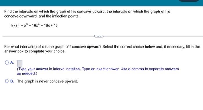 Solved Find the intervals on which the graph of f is concave | Chegg.com