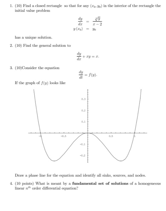 Solved 1. (10) Find a closed rectangle so that for any | Chegg.com