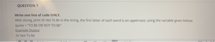 Solved QUESTION 6 Write one line of code ONLY. Create two | Chegg.com