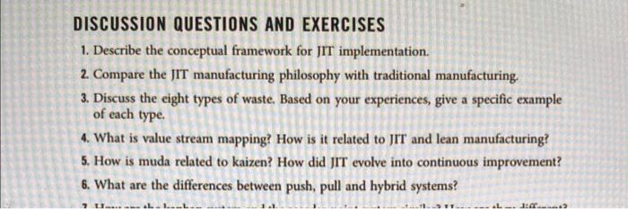 Solved DISCUSSION QUESTIONS AND EXERCISES 1. Describe the | Chegg.com