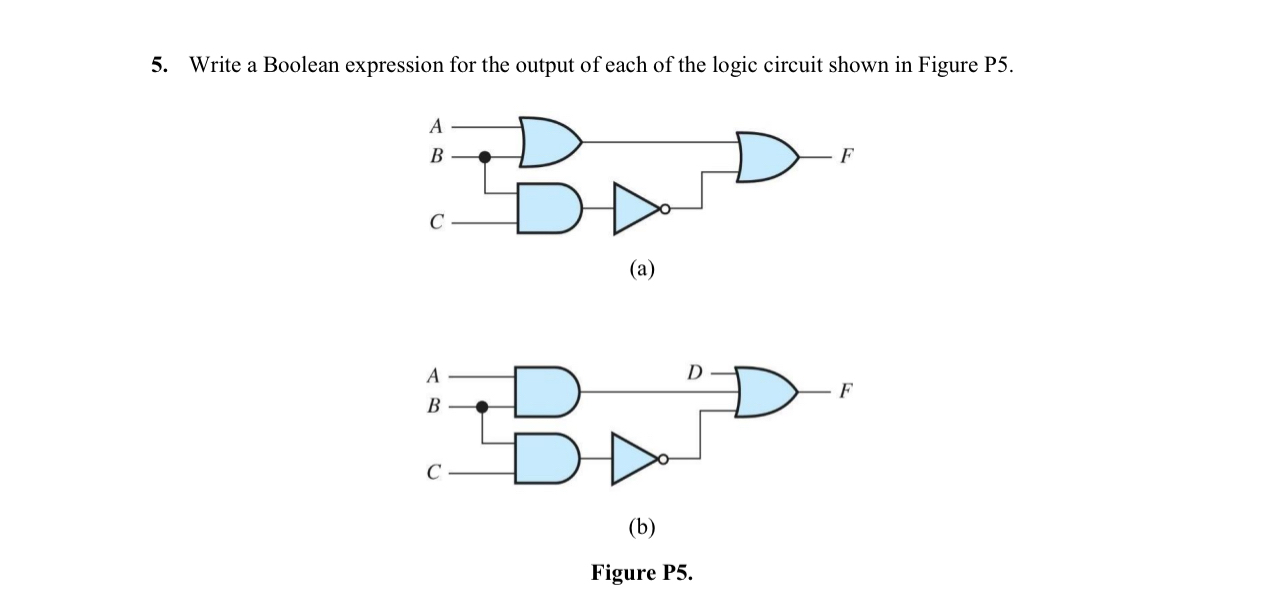 Solved Write a Boolean expression for the output of each of | Chegg.com