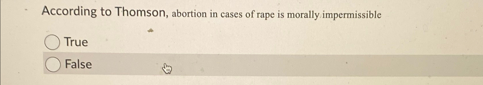 Solved According to Thomson, abortion in cases of rape is | Chegg.com