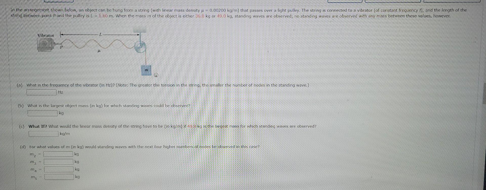 Solved In the arrangement shown below, an object can be hung | Chegg.com