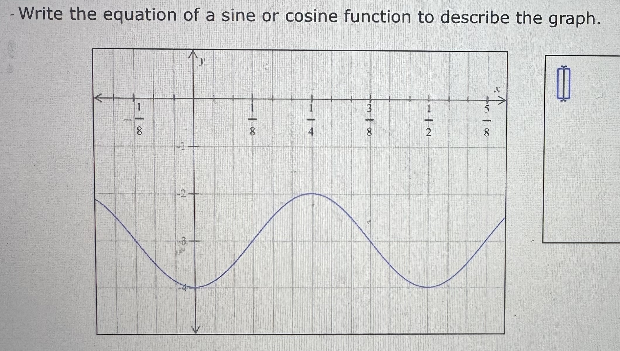 Solved Write the equation of a sine or cosine function to | Chegg.com