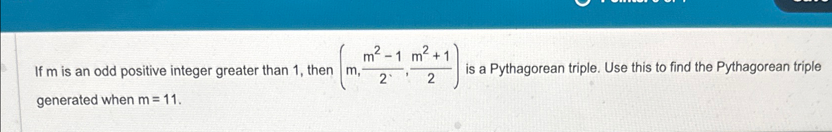 Solved If m ﻿is an odd positive integer greater than 1 , | Chegg.com