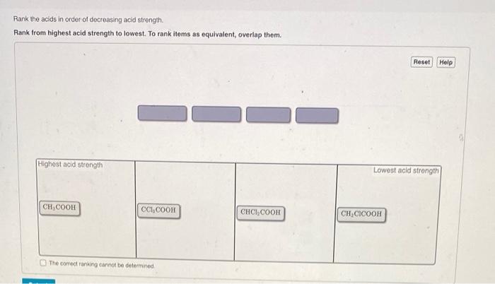 Solved Rank the acids in order of decreasing acid strength. | Chegg.com