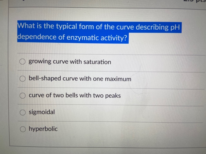 Solved What Is The Typical Form Of The Curve Describing Ph
