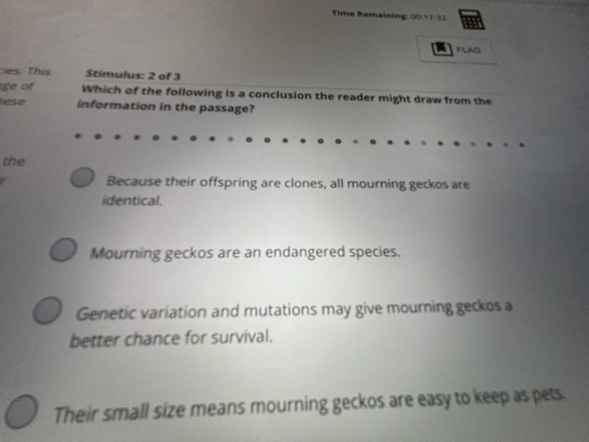 Solved Time Remaining 00.17 ﻿: 2Stimulus: 2 ﻿of 3Which of | Chegg.com