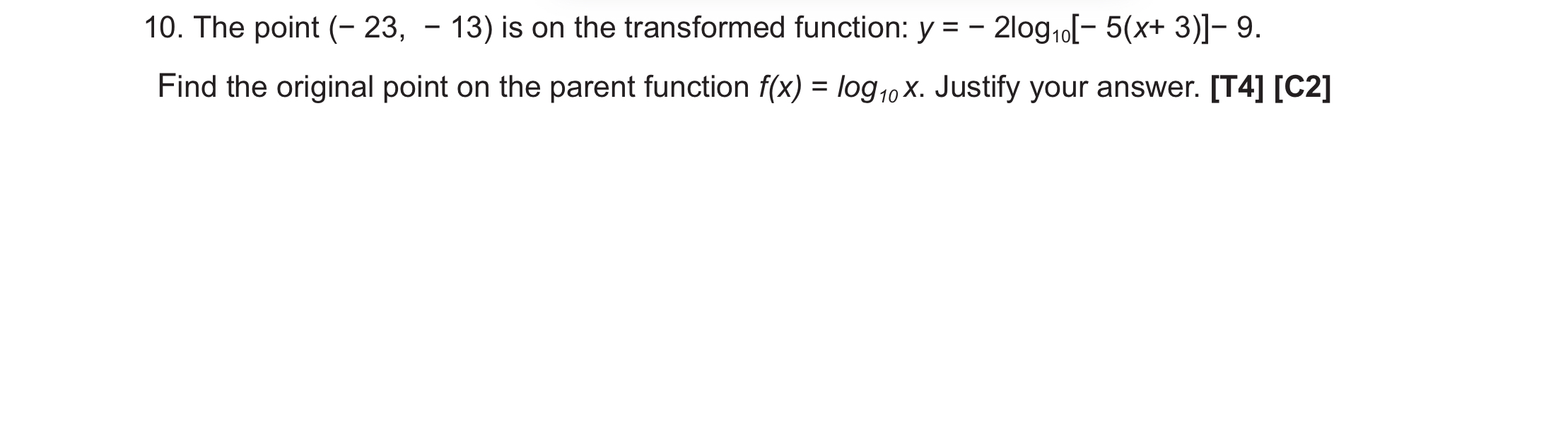 Solved The point (-23,-13) ﻿is on the transformed function: | Chegg.com