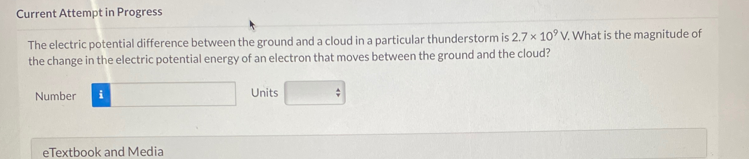 Solved Current Attempt in ProgressThe electric potential | Chegg.com