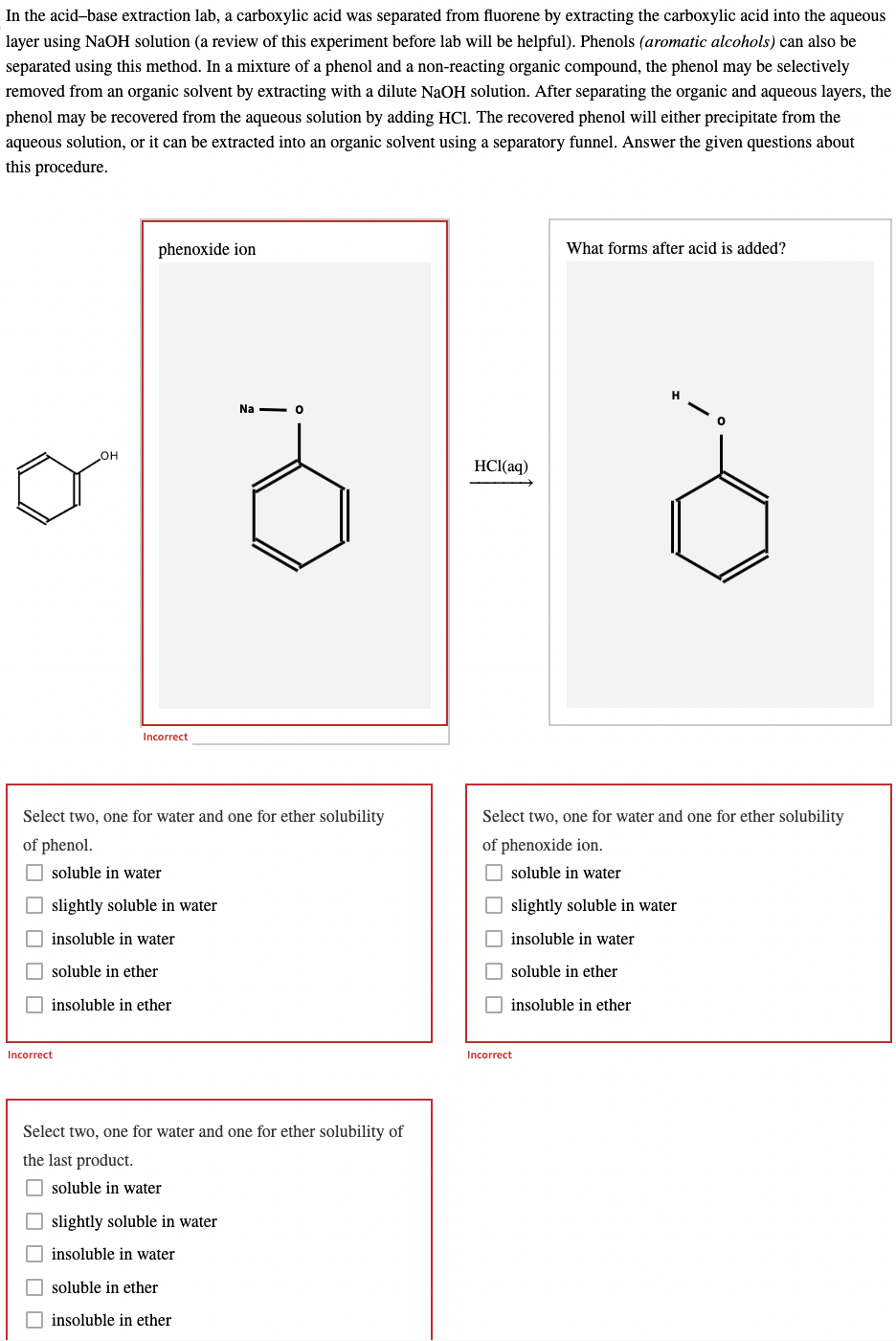 Solved Select two, one for water and one for ether | Chegg.com