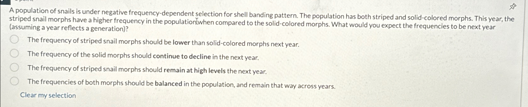 Solved A population of snails is under negative | Chegg.com