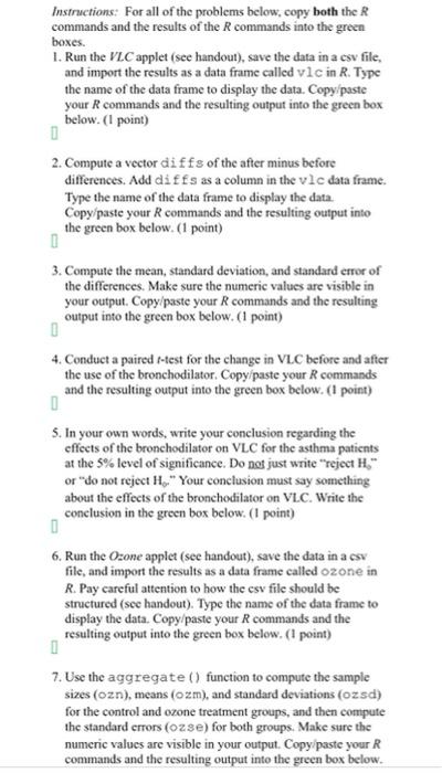 Instructions: For all of the problems below.copy both | Chegg.com