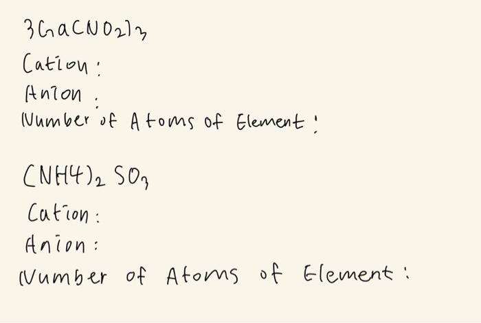 Solved 3GaCHO2I3 Cation: Anion: Number of Atoms of Element: | Chegg.com